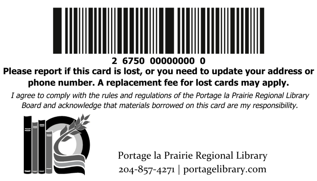 Back of Card – Portage Library
